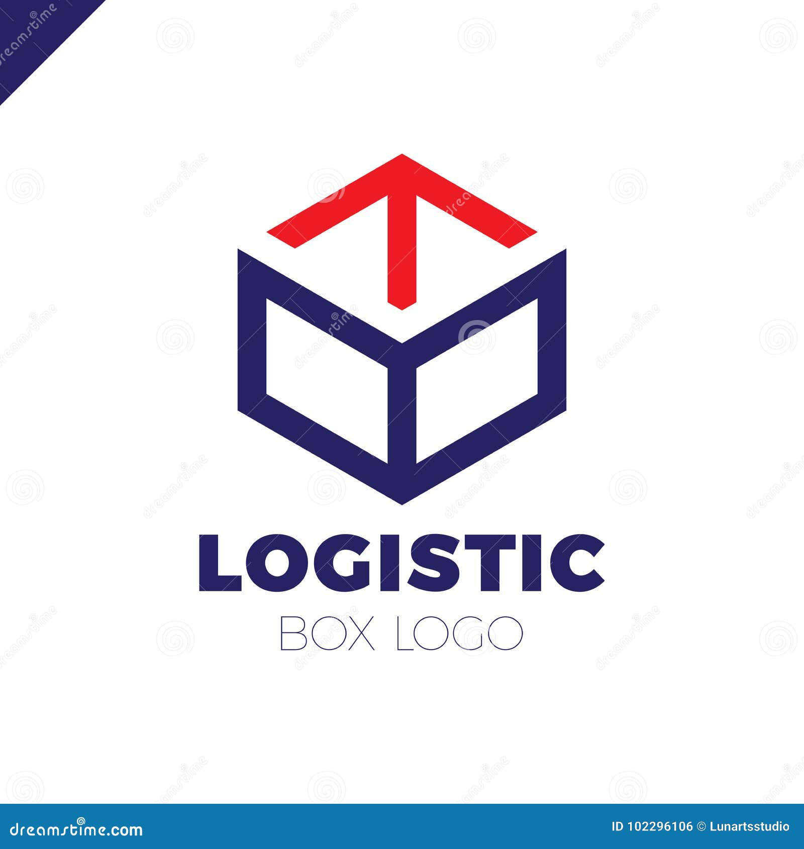 Delivery Box with Arrow Logo. Colorful Line Style Stock Vector ...