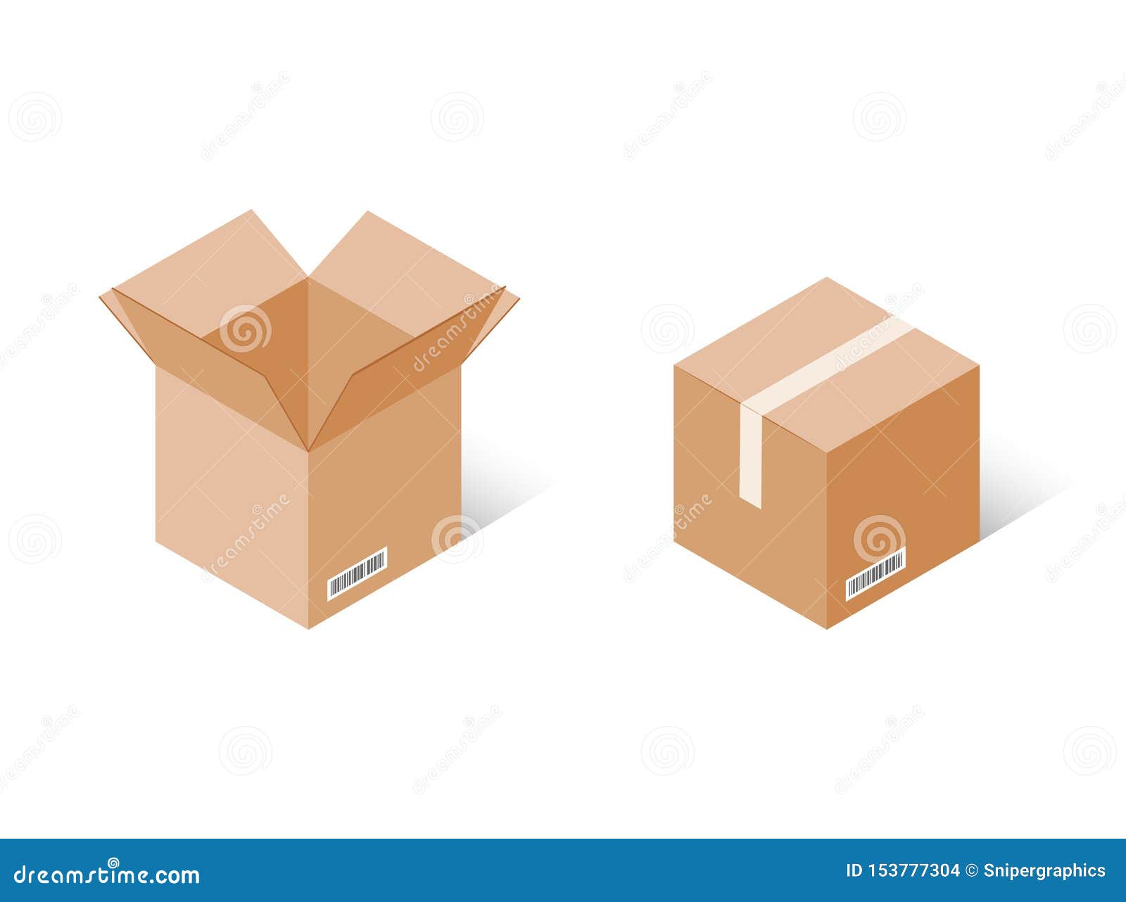 Isometric Brown Delivery Box. Stock Vector - Illustration of parcel ...