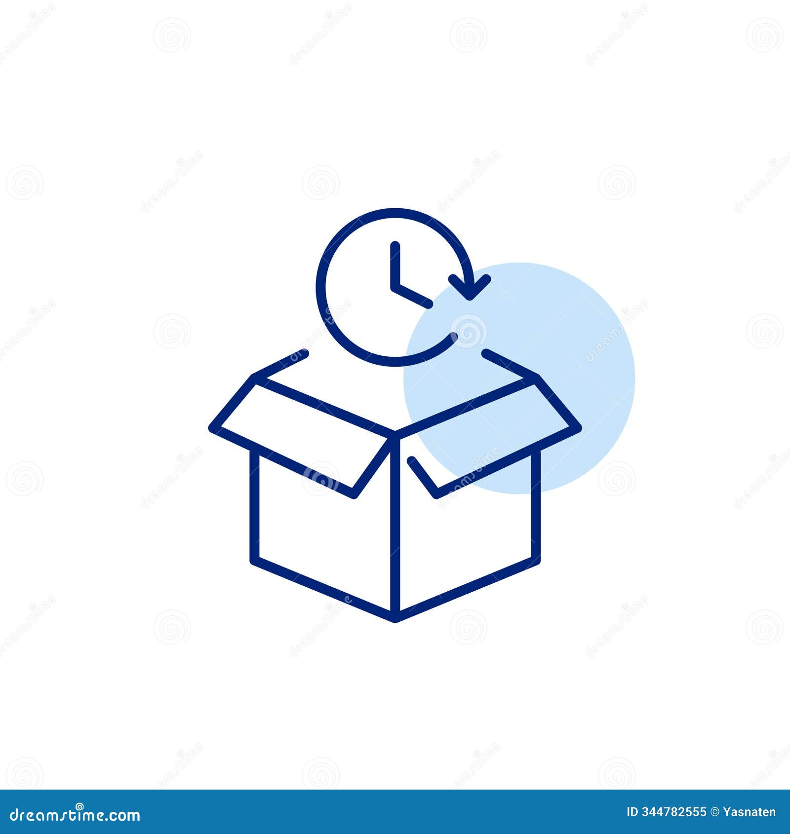 Delivery Box and Clock. Timed on Schedule Delivery, Fast Shipment ...