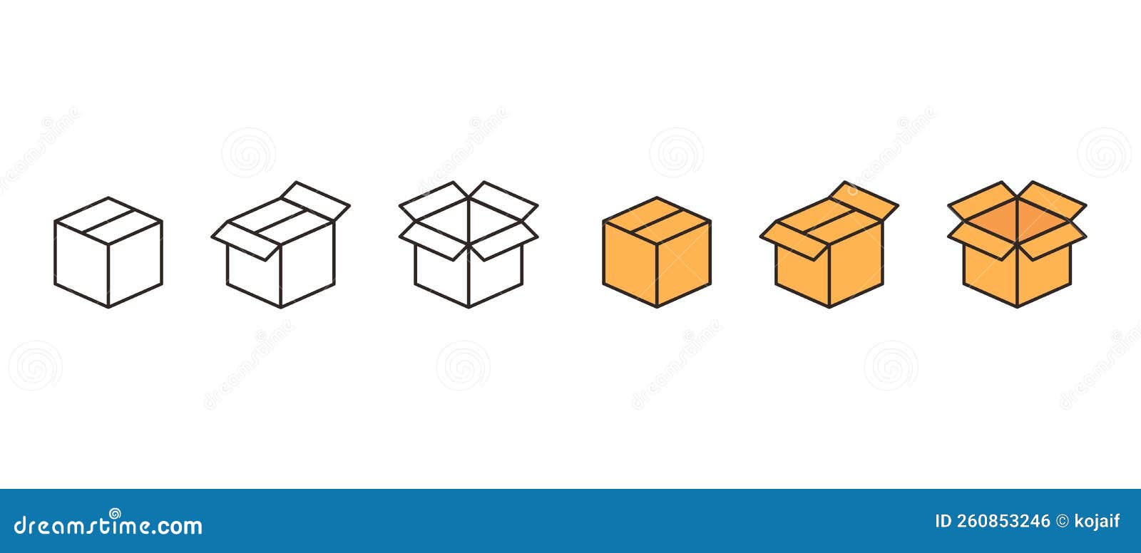 Delivery Box or Container Vector Icons Set. Shipping Order Symbol Stock ...