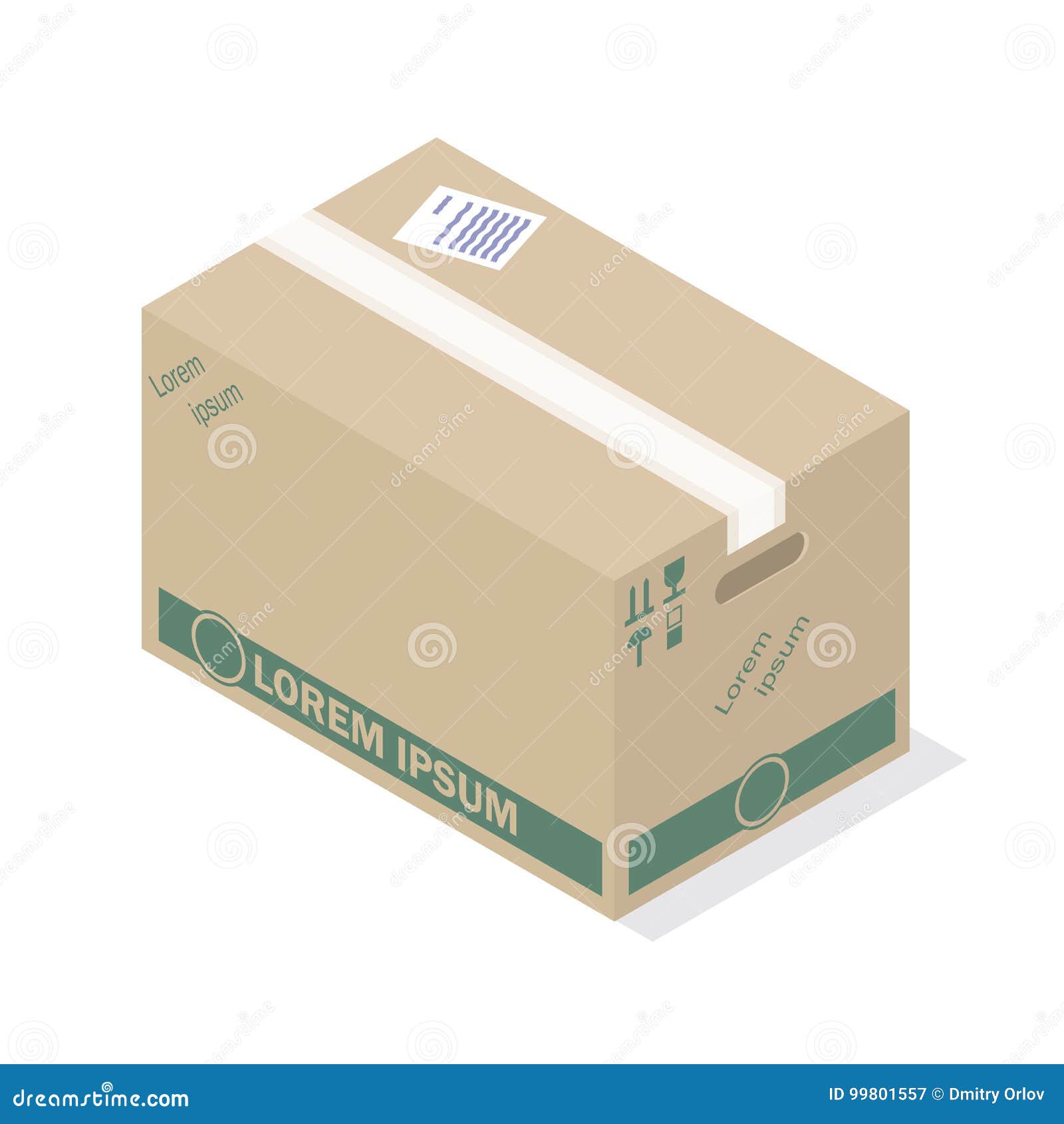 Delivery Box Icon. Isometric Style Stock Vector - Illustration of paper ...