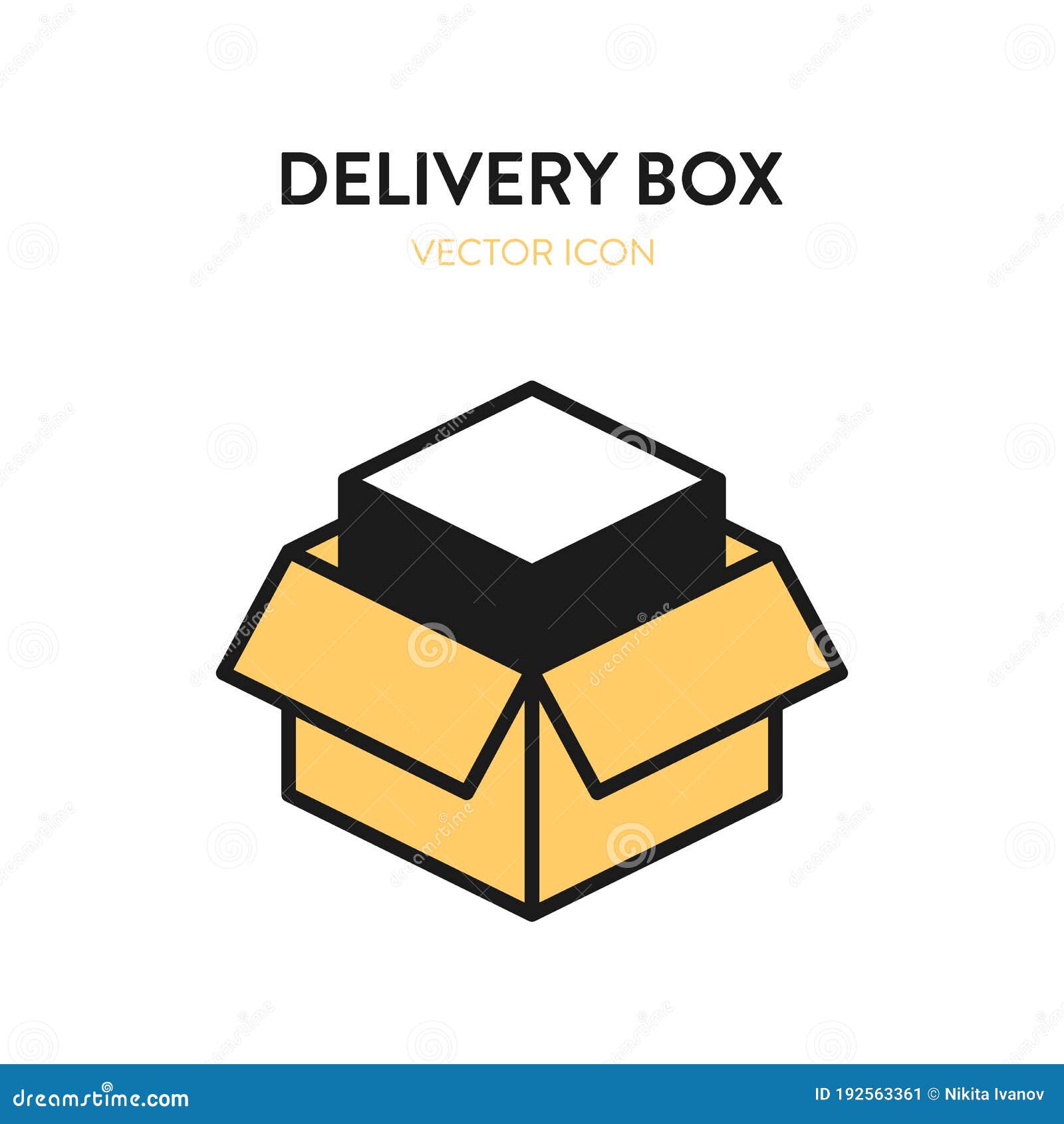 Delivery Box Isometric Icon. Vector Illustration of Open Delivery Box ...