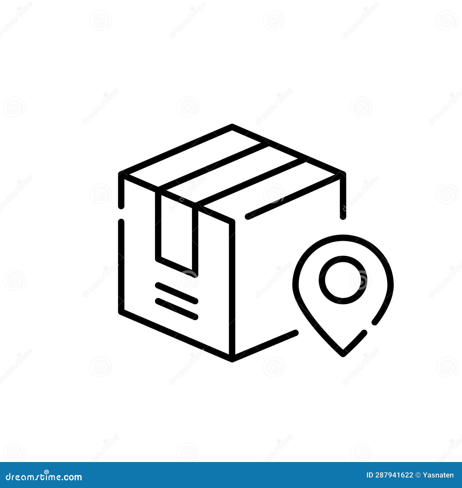 Delivery Box. Parcel with Map Pointer Symbol Stock Vector ...