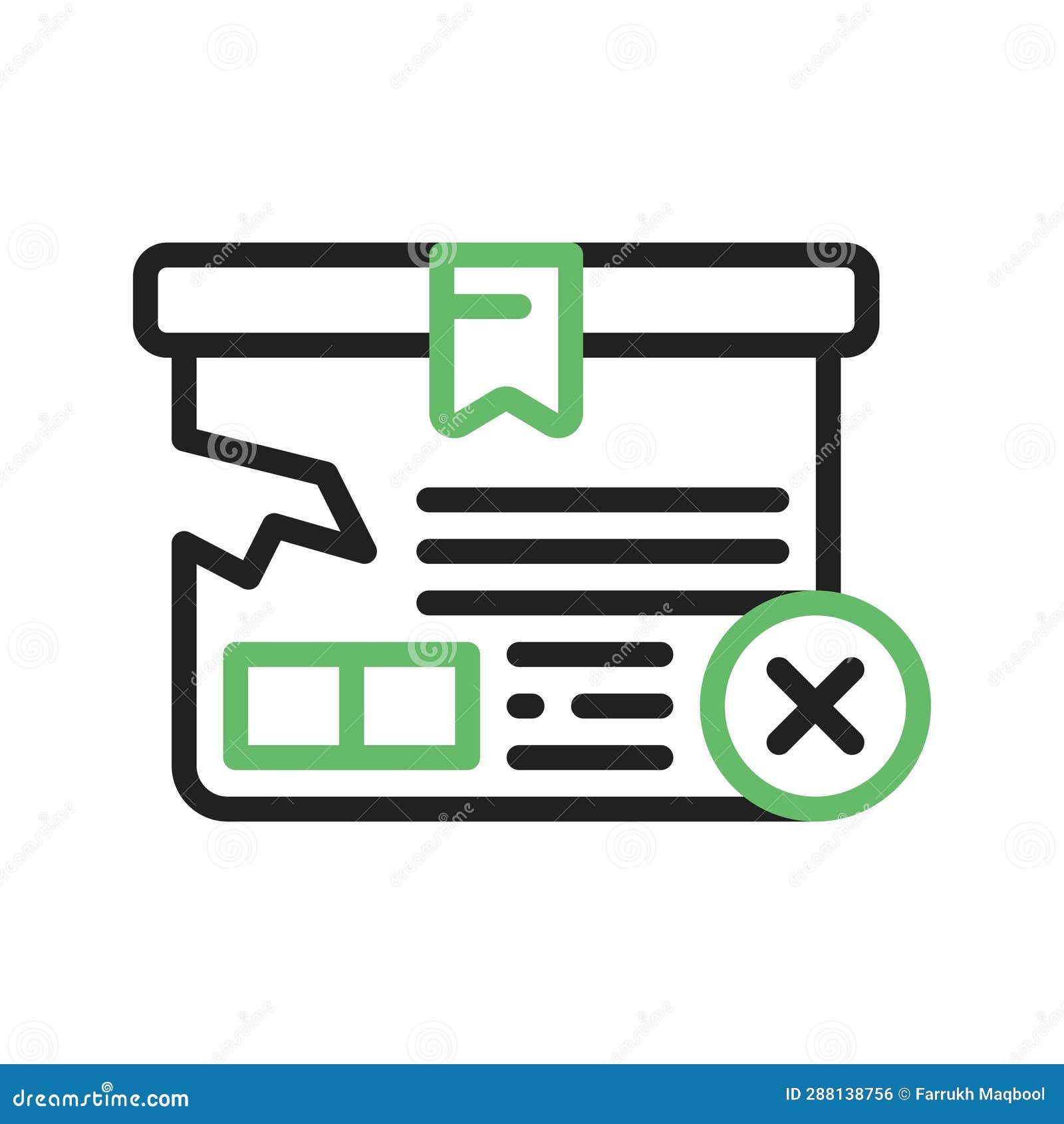 Delivery Box Rejected Icon Image. Stock Vector - Illustration of symbol ...