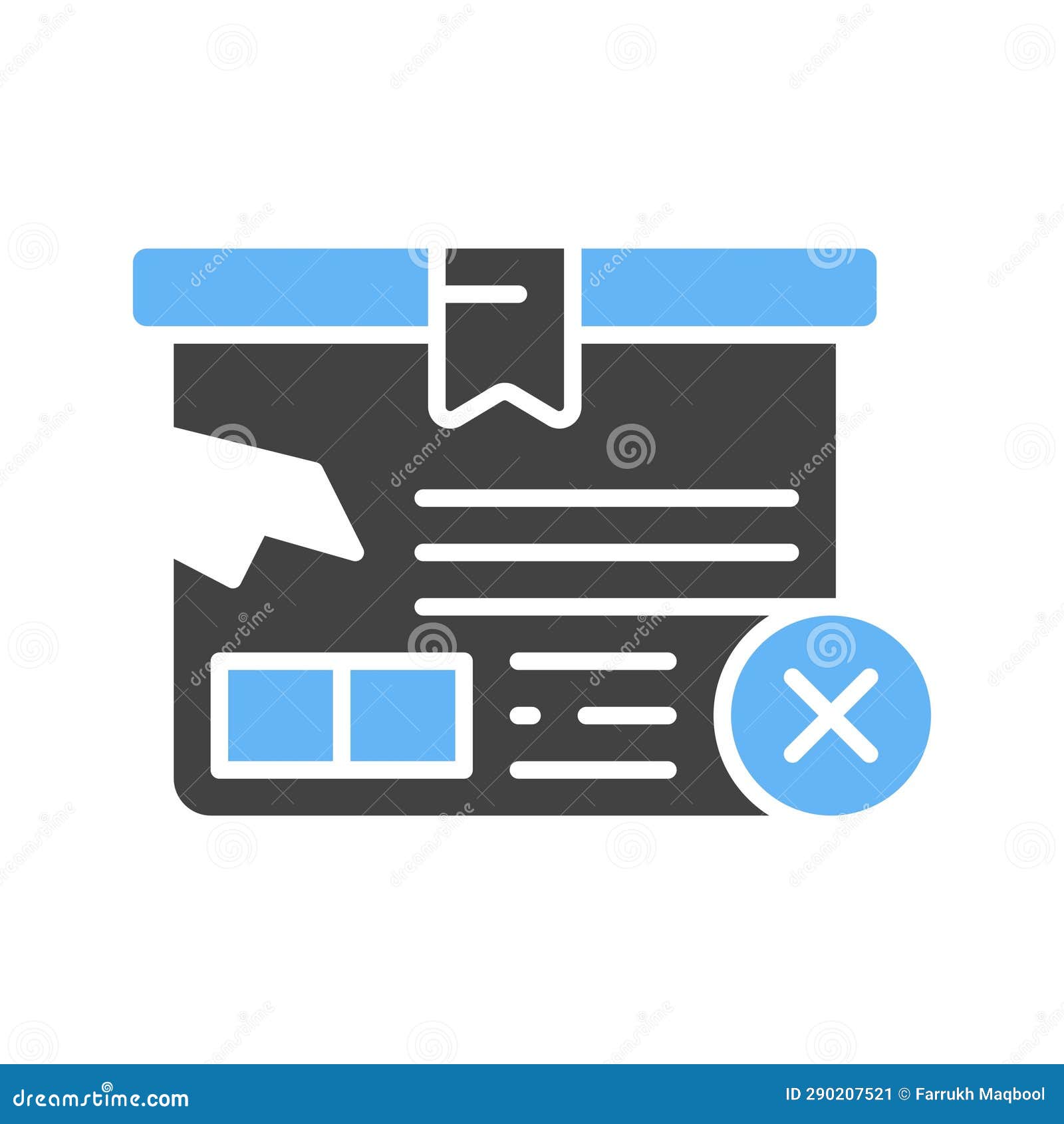 Delivery Box Rejected Icon Image. Stock Illustration - Illustration of ...