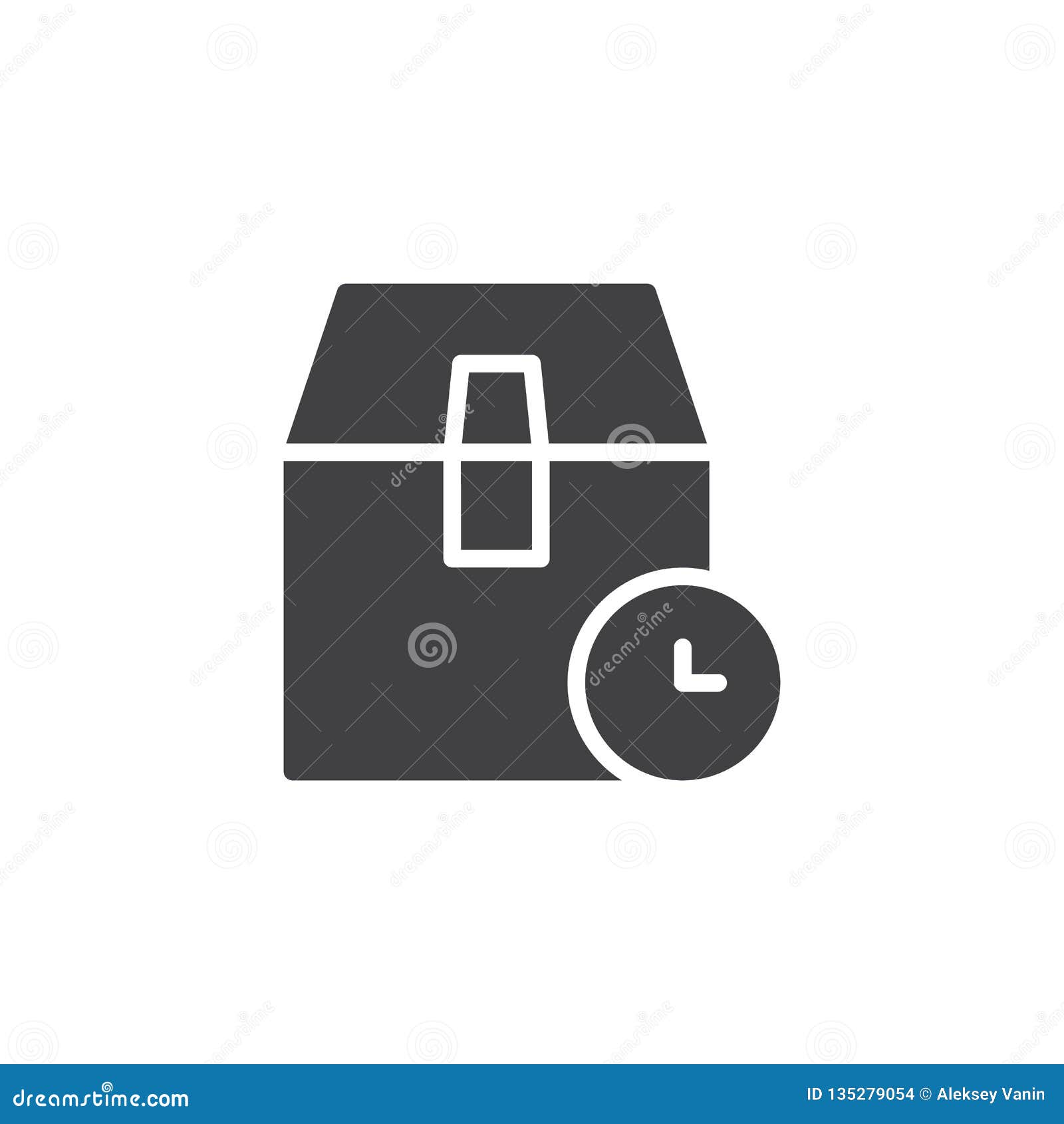 Delivery Box Waiting Time Vector Icon Stock Vector - Illustration of ...