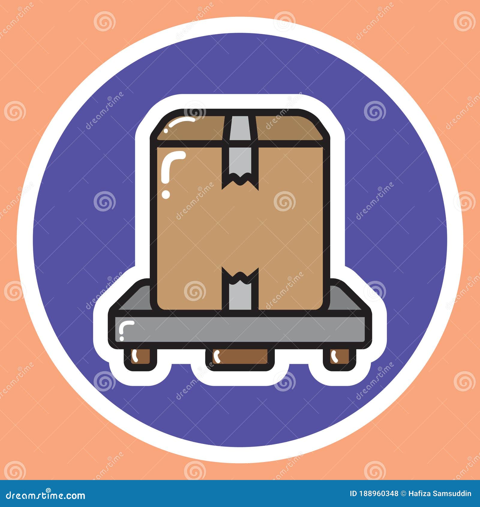 Delivery Box on Wheel Base. Vector Illustration Decorative Design Stock ...