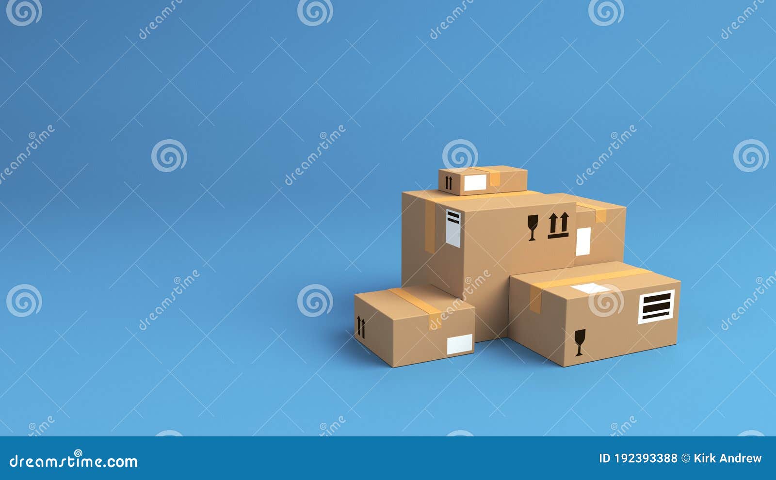 Delivery Boxes Stack with Blue Background Stock Illustration ...