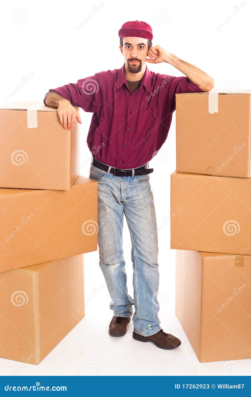 Delivery boy stock image. Image of face, moving, isolated - 17262923