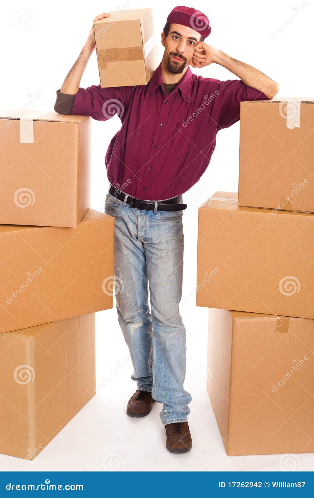 Delivery boy stock photo. Image of container, carrying - 17262942