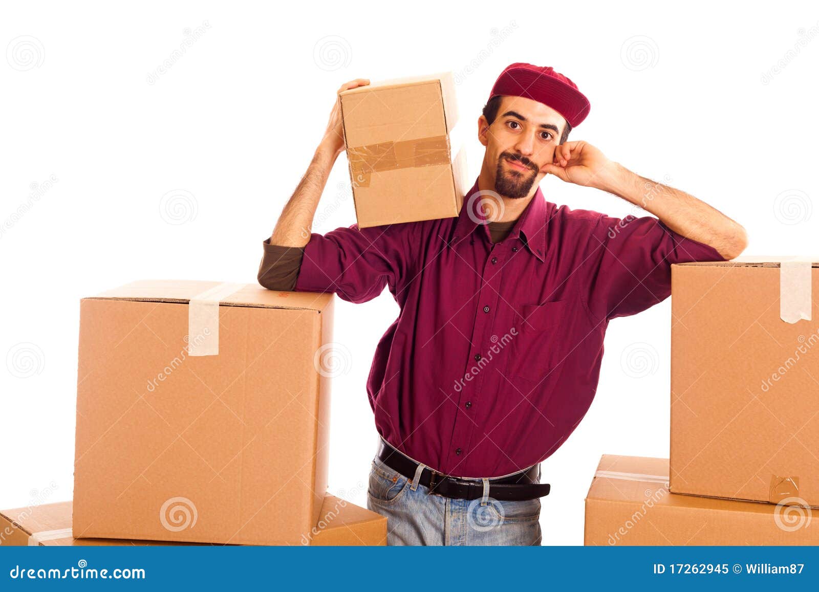 Delivery boy stock image. Image of face, beauty, caucasian - 17262945