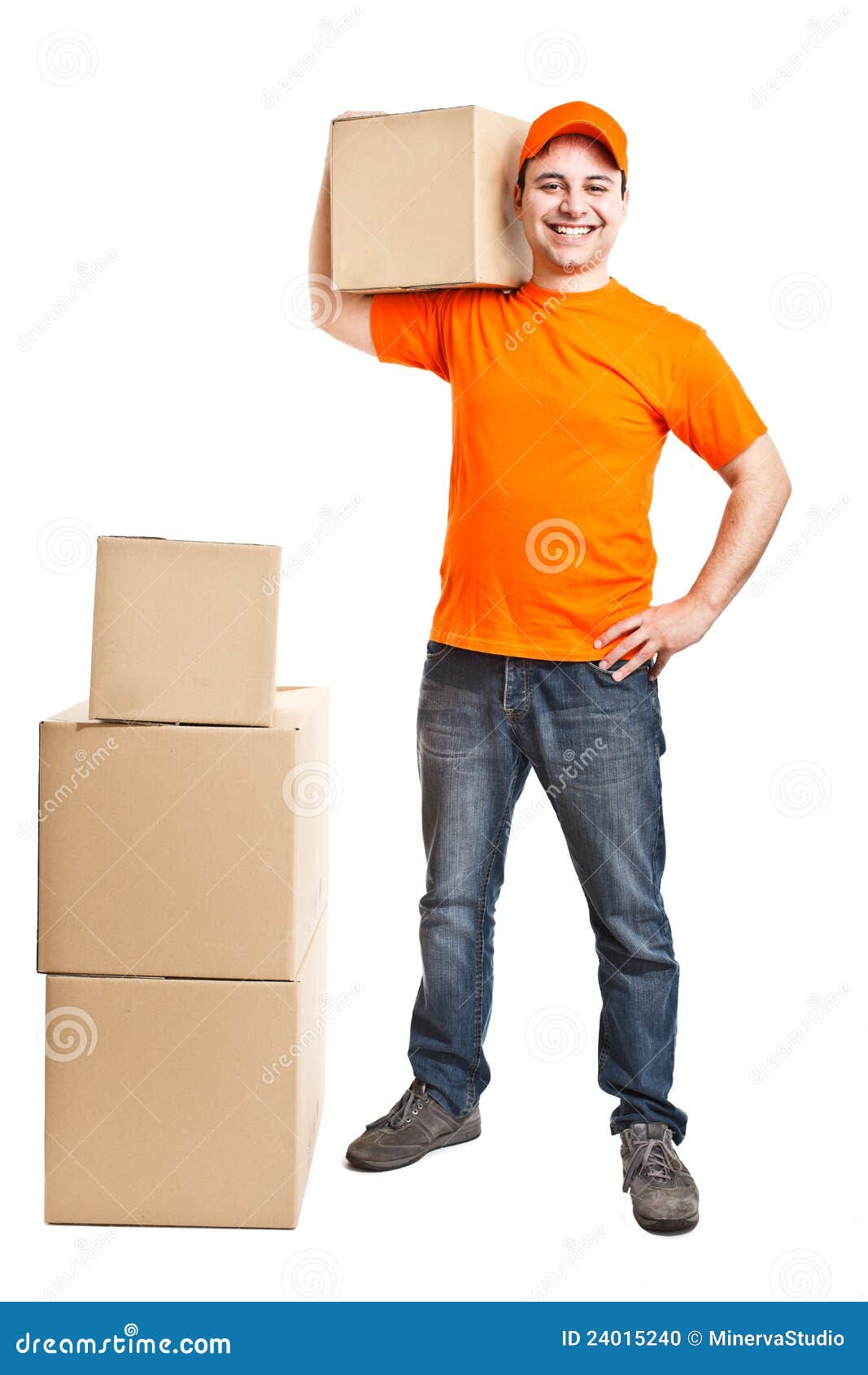 Delivery boy stock photo. Image of handyman, parcel, mail - 24015240