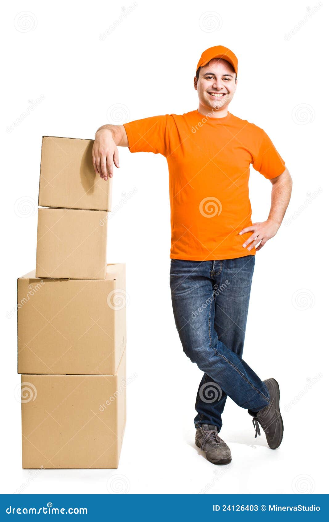 Delivery boy stock image. Image of warehouse, postal - 24126403