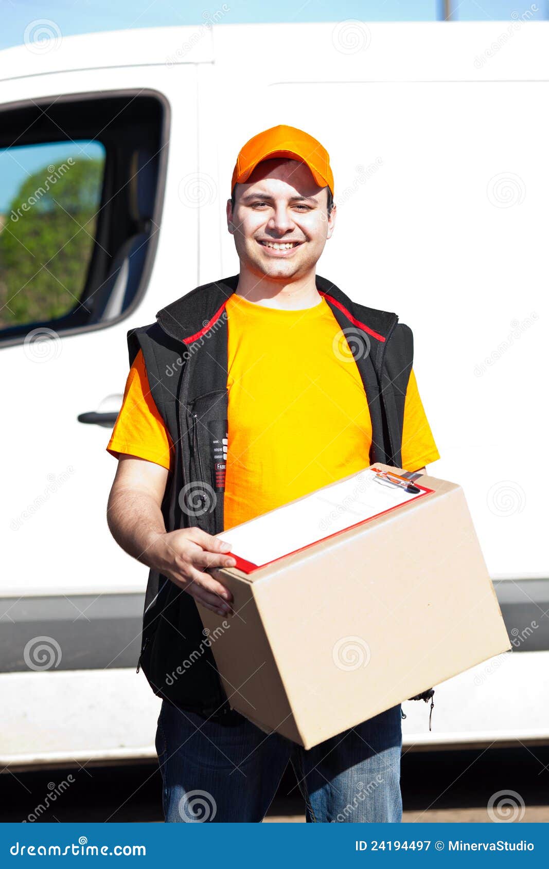 Delivery boy stock image. Image of order, worker, shipping - 24194497