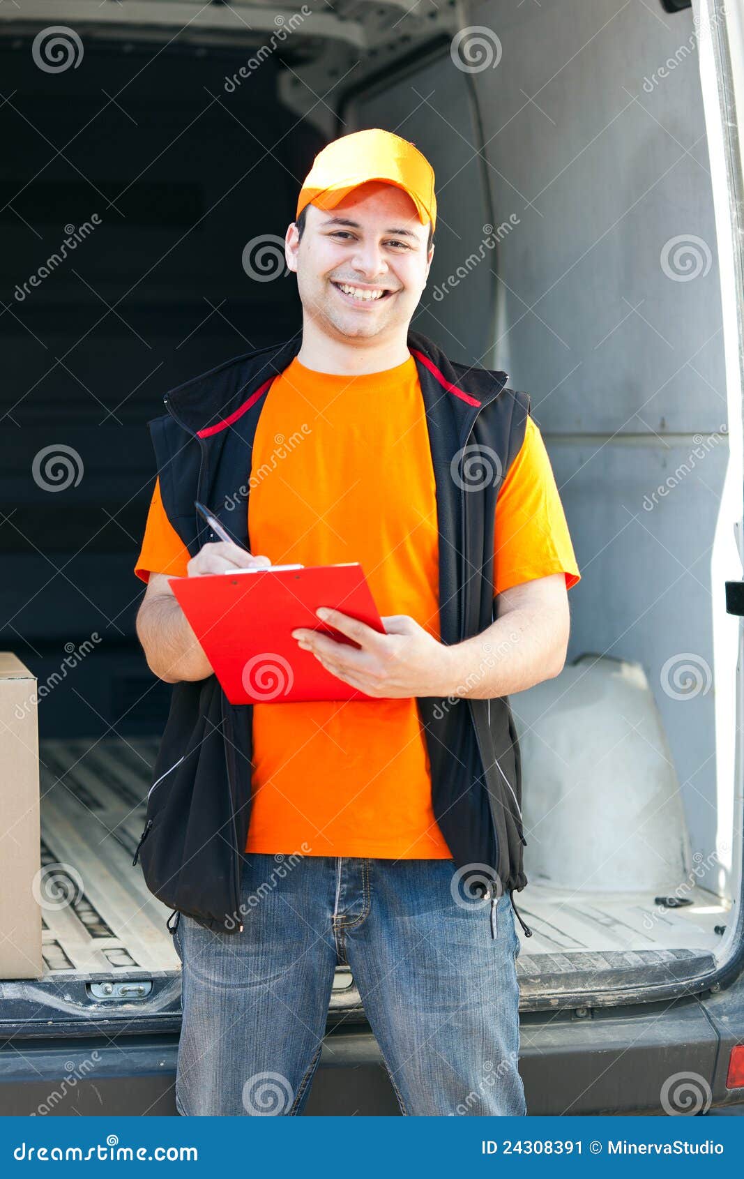 Delivery boy stock image. Image of worker, post, shipping - 24308391