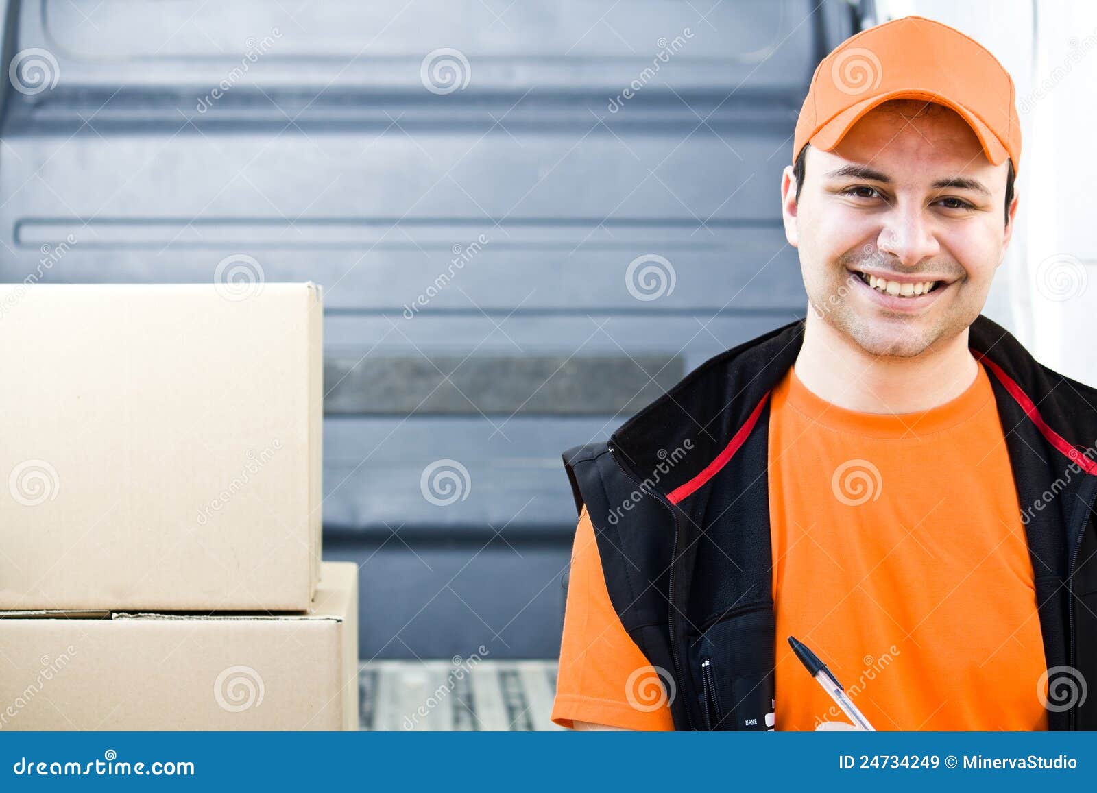 Delivery boy stock image. Image of postal, post, male - 24734249