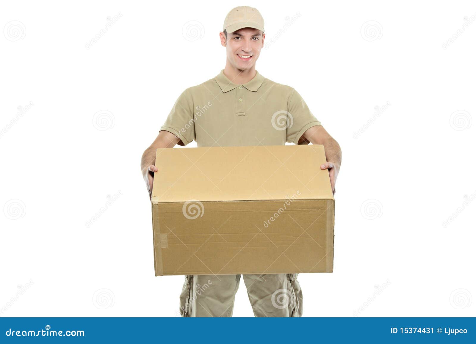 A Delivery Boy Carrying a Box Stock Image - Image of deliver, male ...