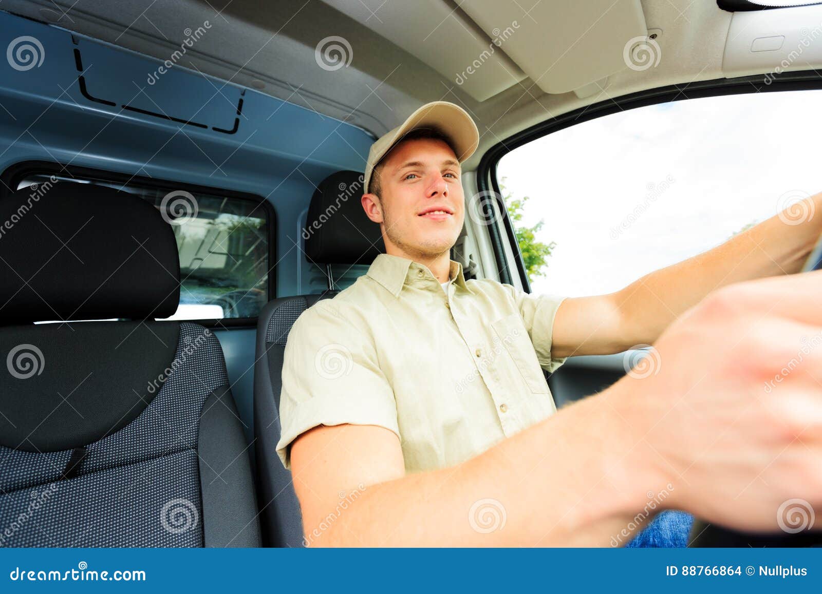 Delivery Boy Driving stock photo. Image of logistics - 88766864