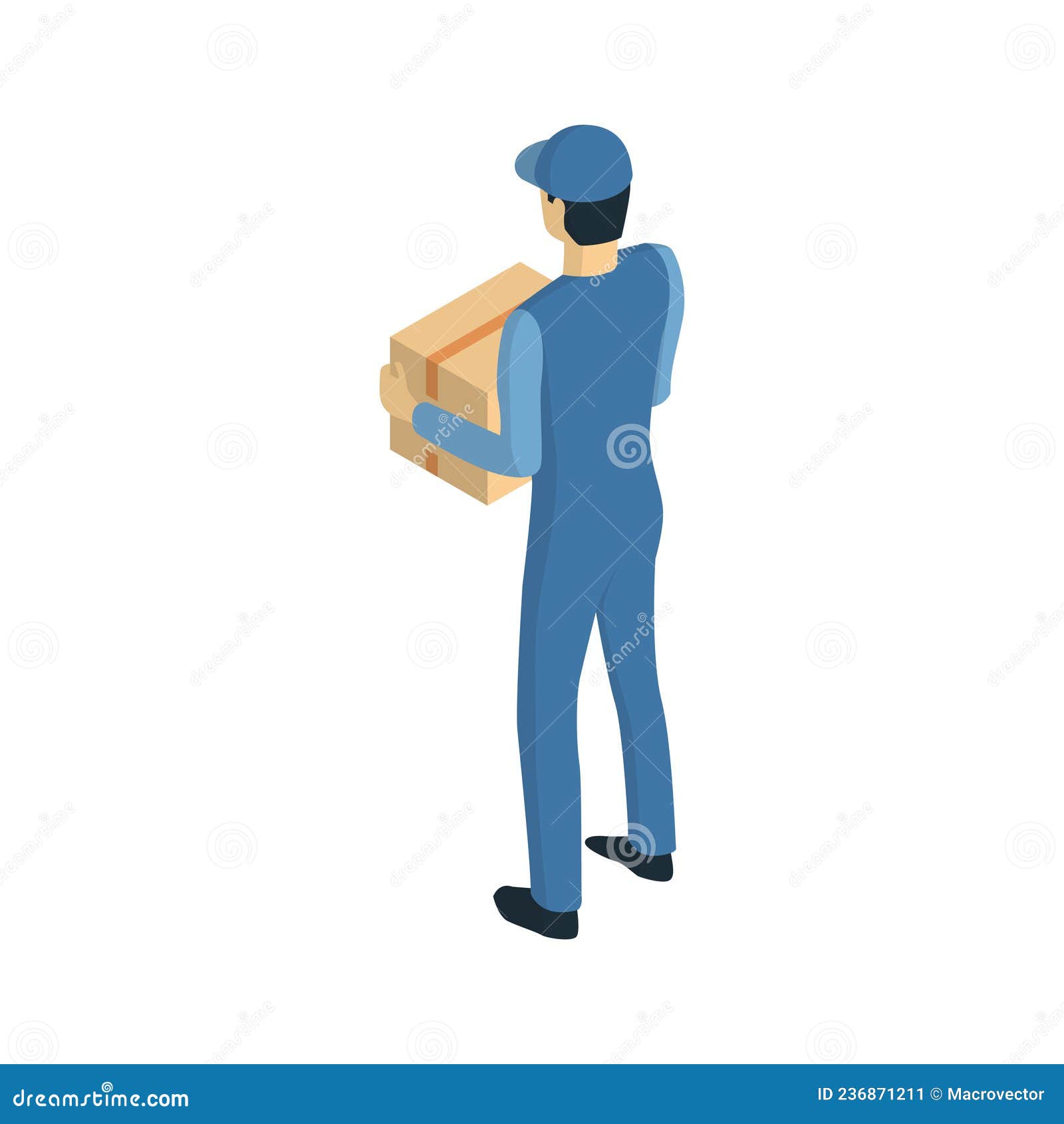 Delivery Boy Isometric Composition Stock Vector - Illustration of ...