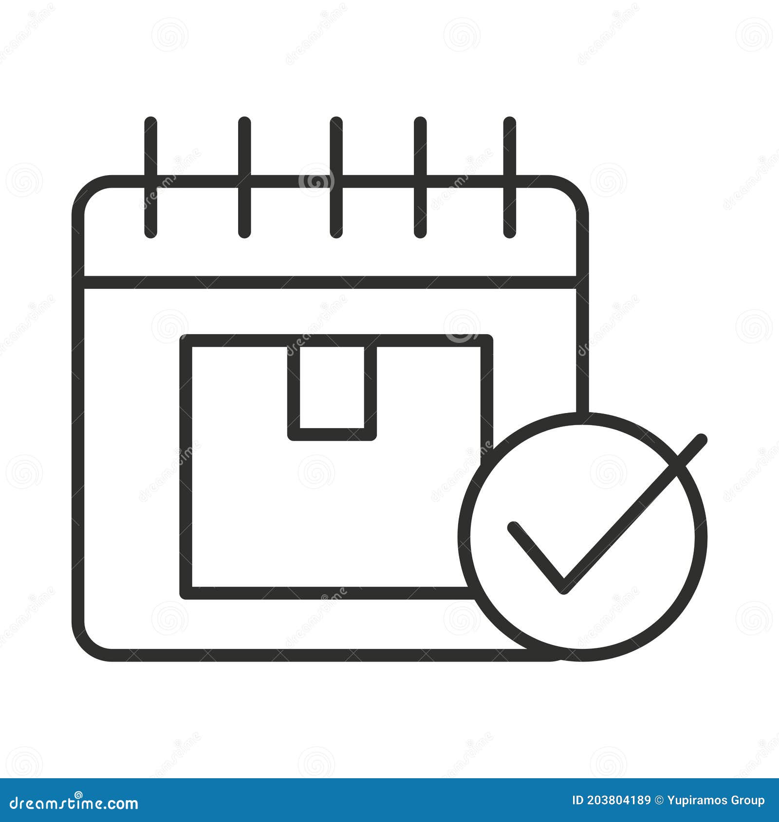 Delivery Calendar Reminder Logistic Check Mark Line Style Design Stock ...