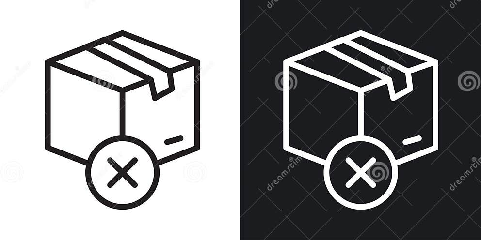 Delivery Cancelled Thin Line Vector Icon Set Stock Vector ...