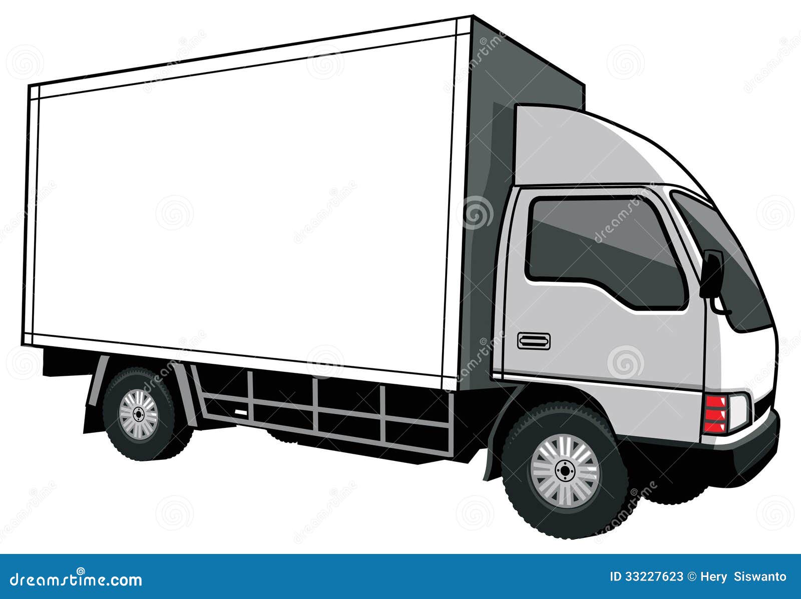 Delivery Car with Blank Box Stock Vector - Illustration of lorry, cargo ...