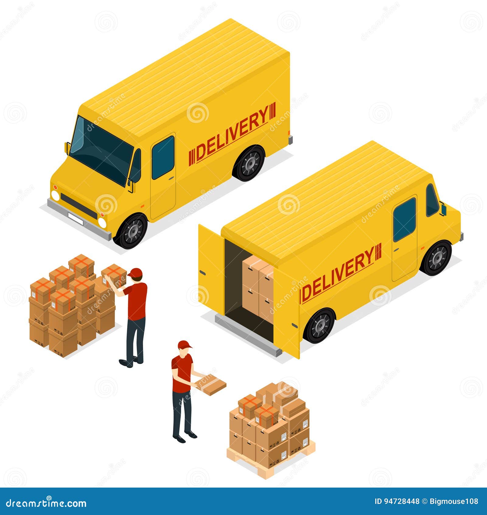 Delivery Car Logistic Service Isometric View. Vector Stock Vector ...