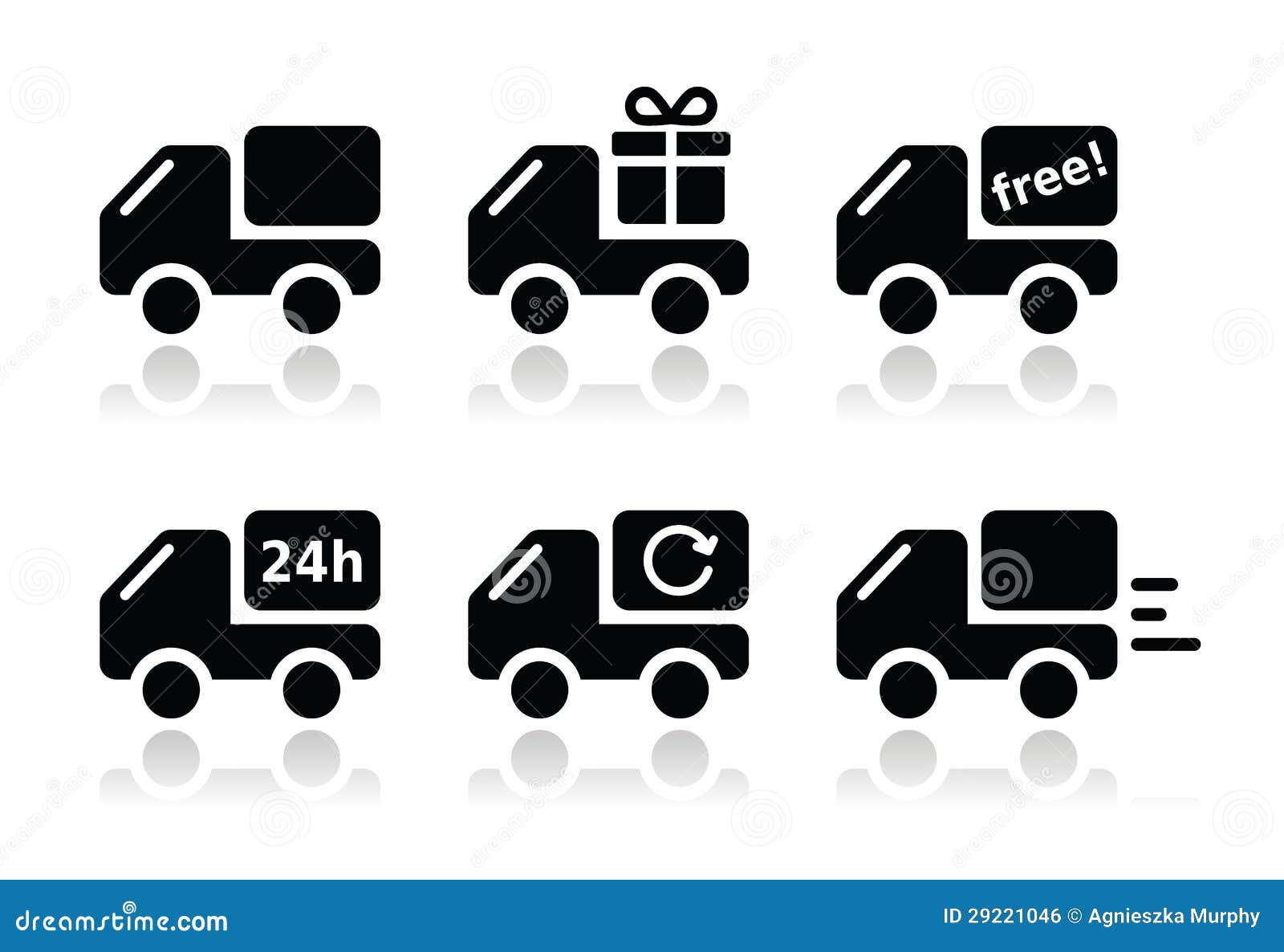 Delivery Car, Shipping Icons Set Stock Illustration - Illustration of ...