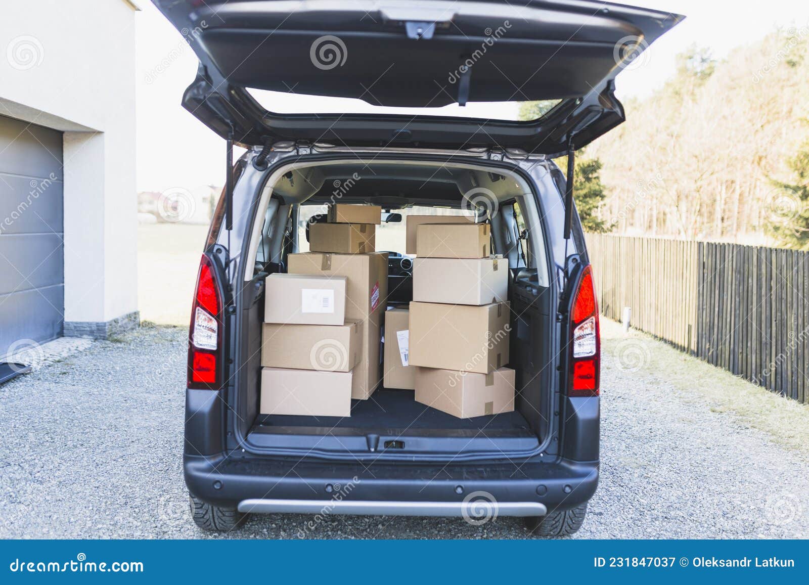 Delivery Car Trunk Boxes. High Quality Photo Stock Image - Image of ...