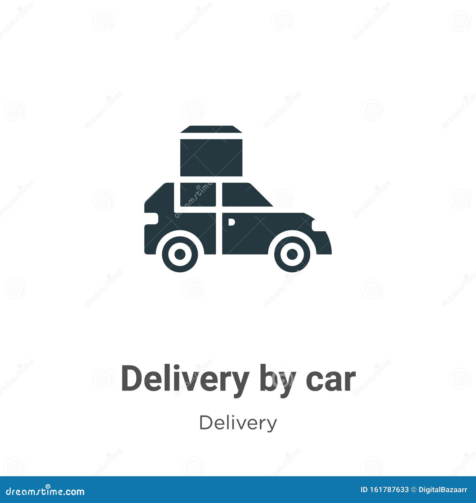 Delivery by Car Vector Icon on White Background. Flat Vector Delivery ...