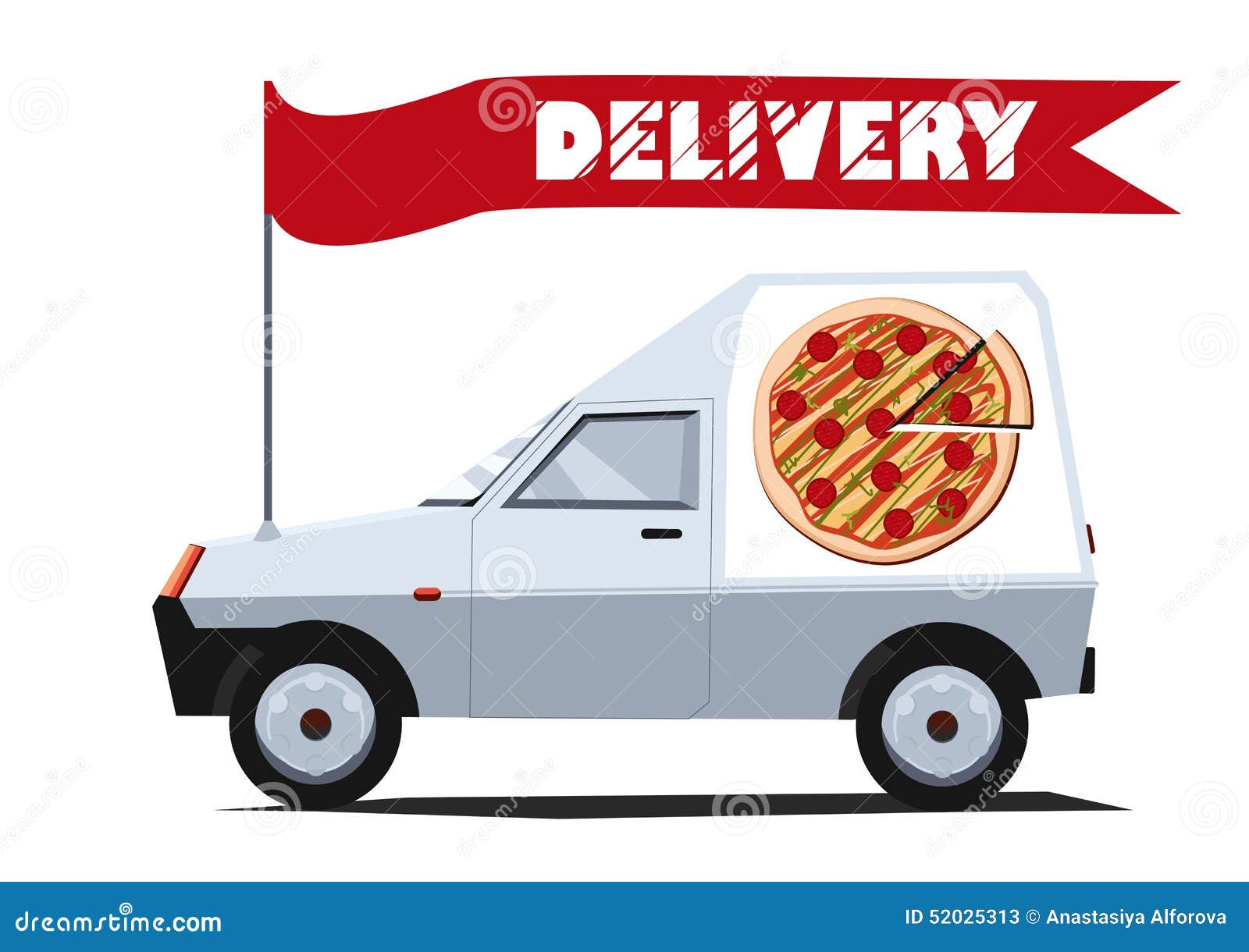 Delivery car stock vector. Illustration of baker, logistic - 52025313