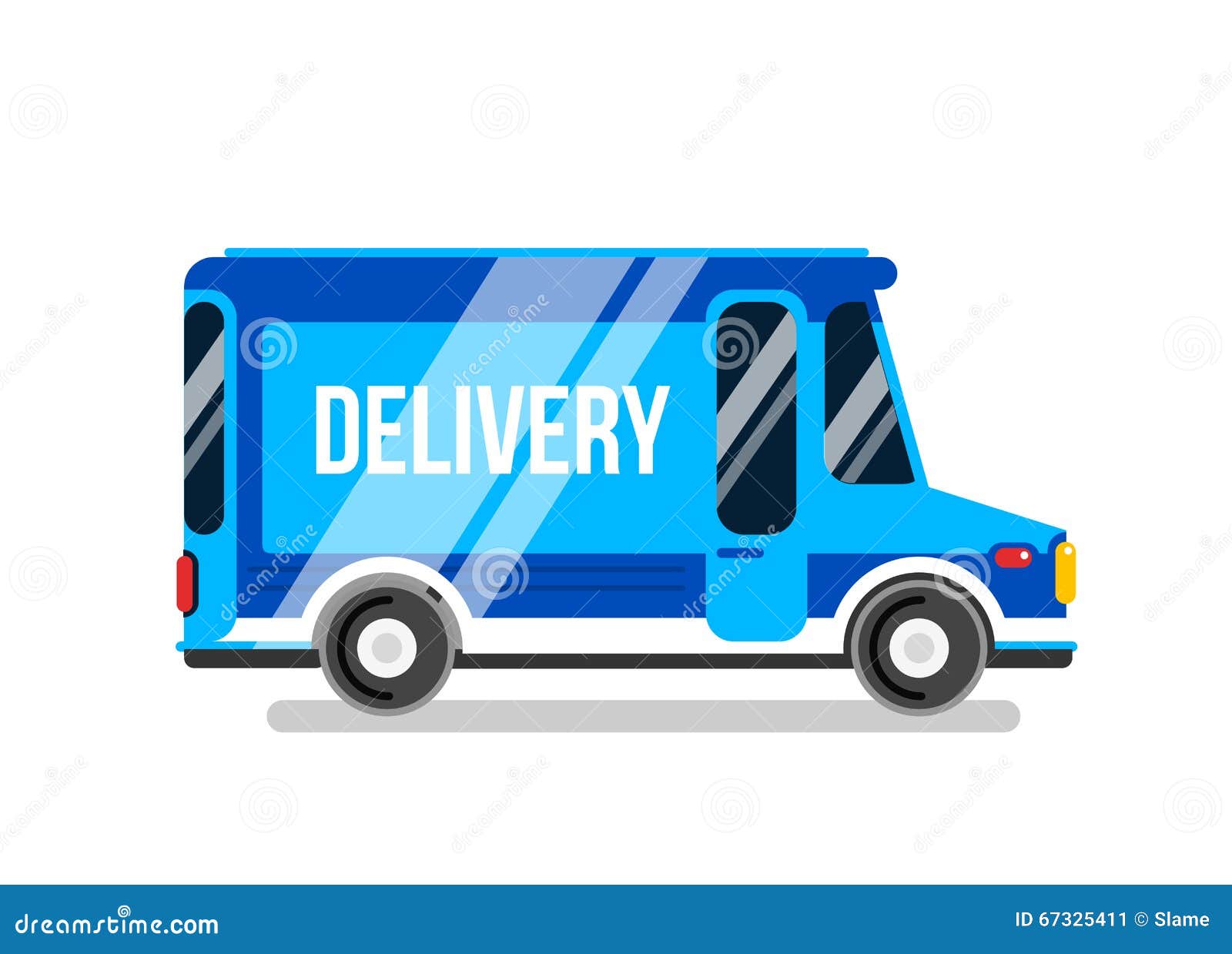 Delivery Car Vector Illustration. Stock Vector - Illustration of silver ...