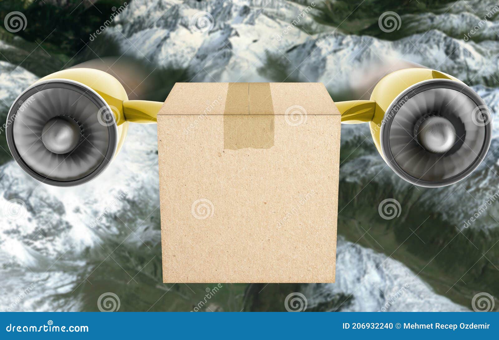 Delivery Cargo Box Mockup Front View Stock Photo - Image of online ...