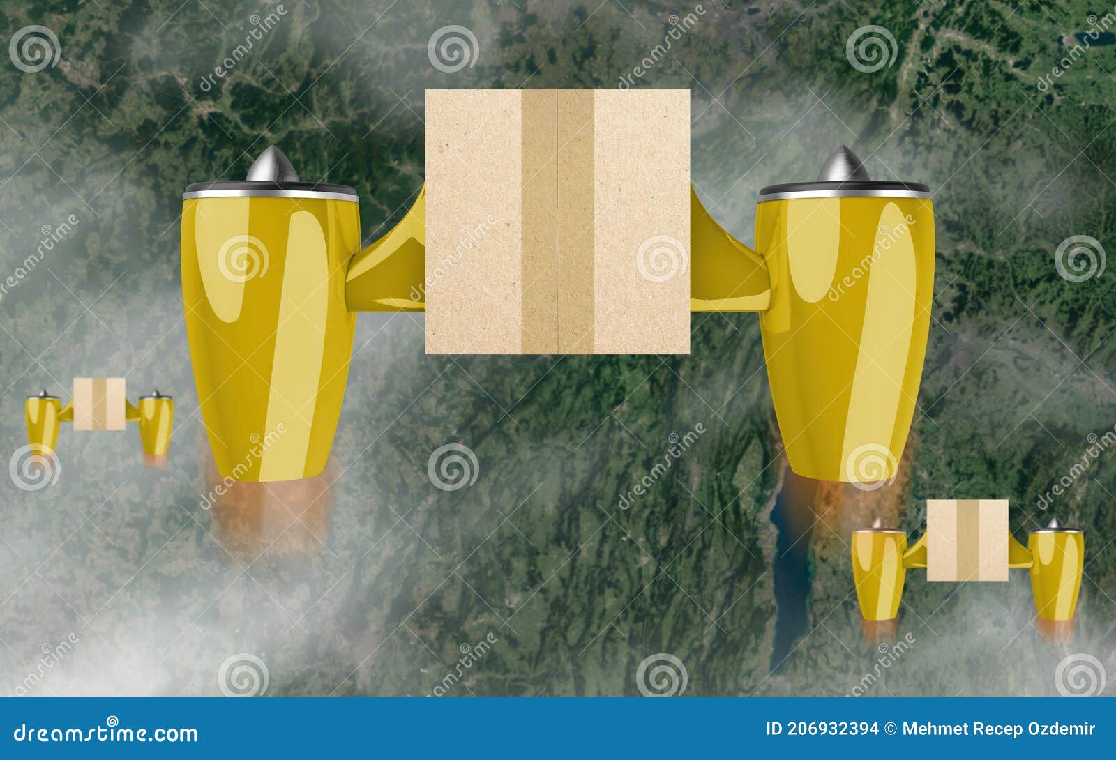 Delivery Cargo Boxes Mockup Top View Stock Photo - Image of cardboard ...