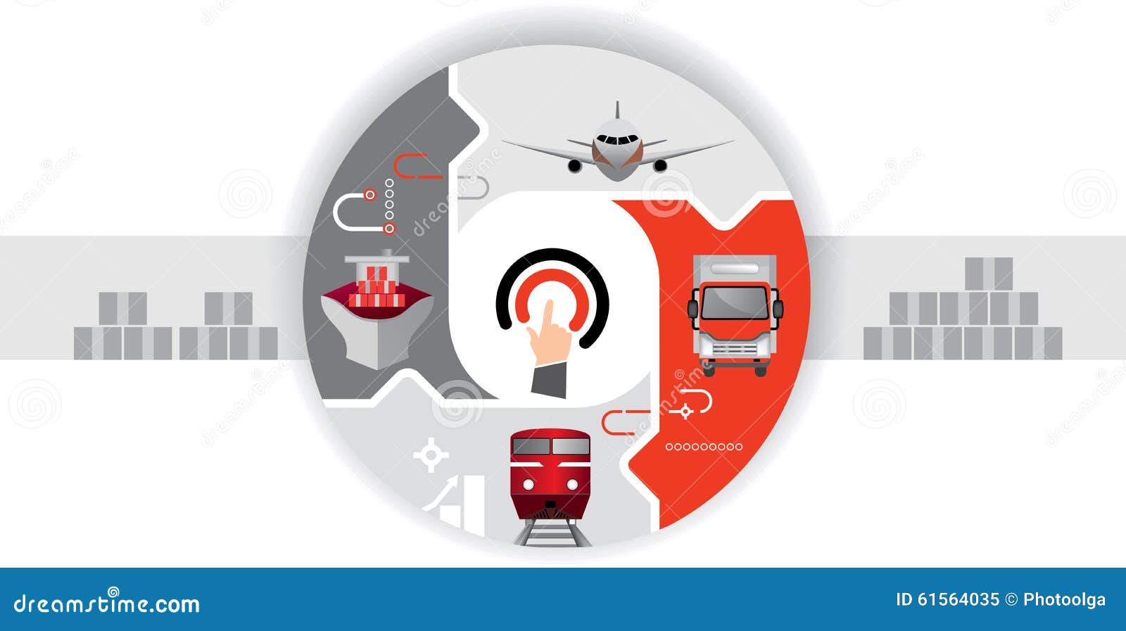 Telematics Icons. Red Logistics Icons Vector Illustration ...