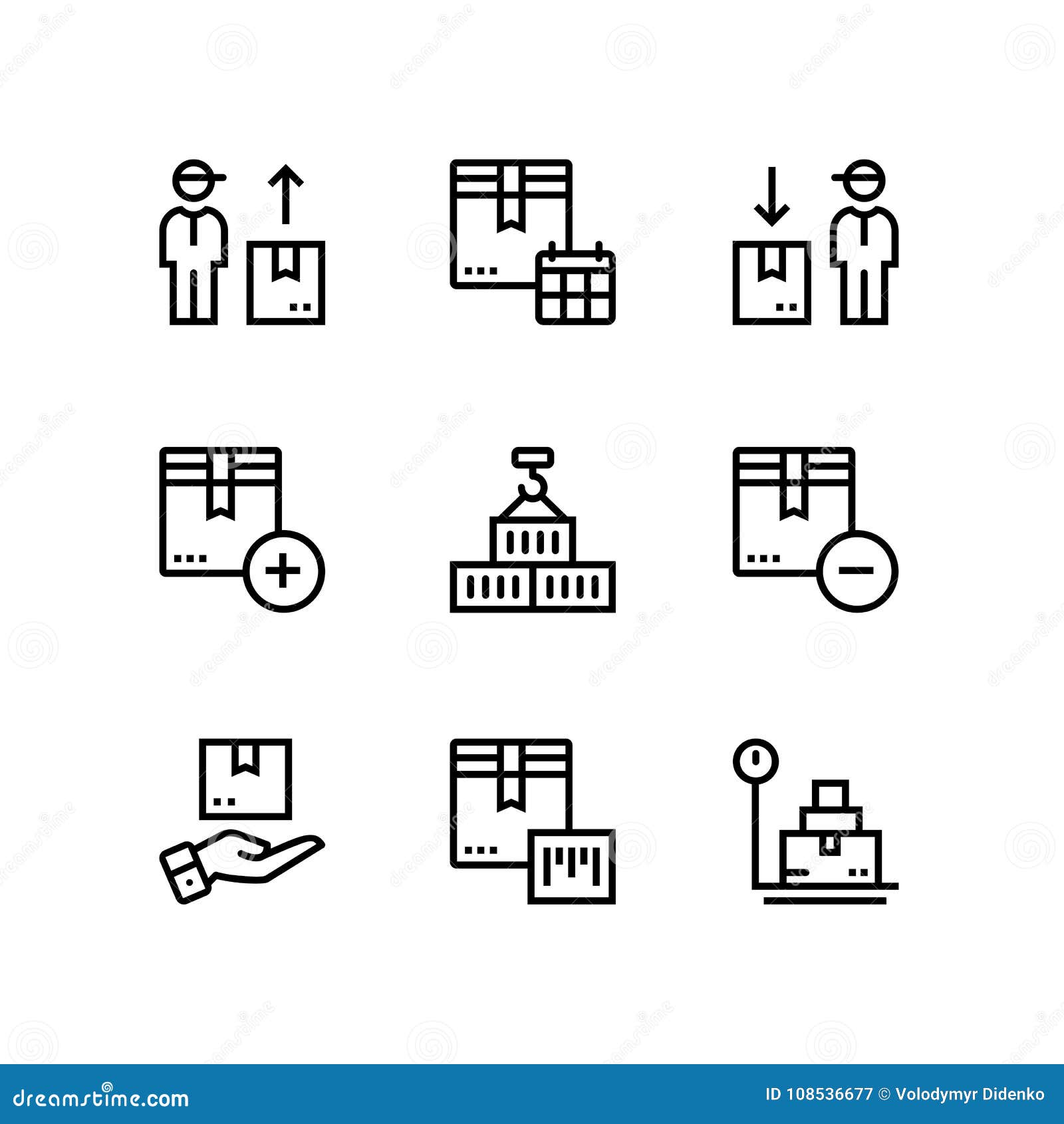 Delivery, Shipment, Cargo Icons for Web and Mobile Design Pack 4 Stock ...