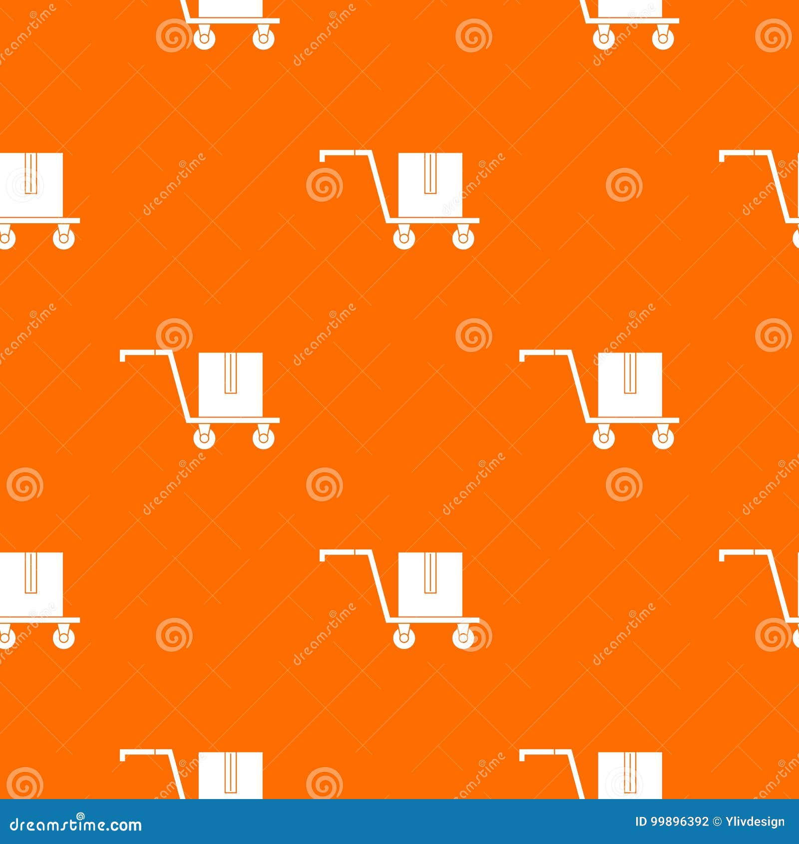 Delivery Cart with Box Pattern Seamless Stock Vector - Illustration of ...