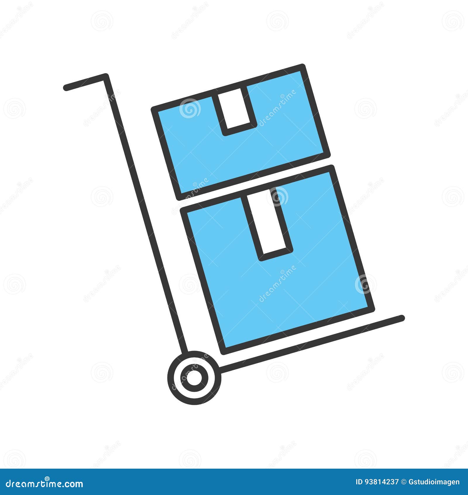 Delivery cart boxes icon stock vector. Illustration of logistic - 93814237