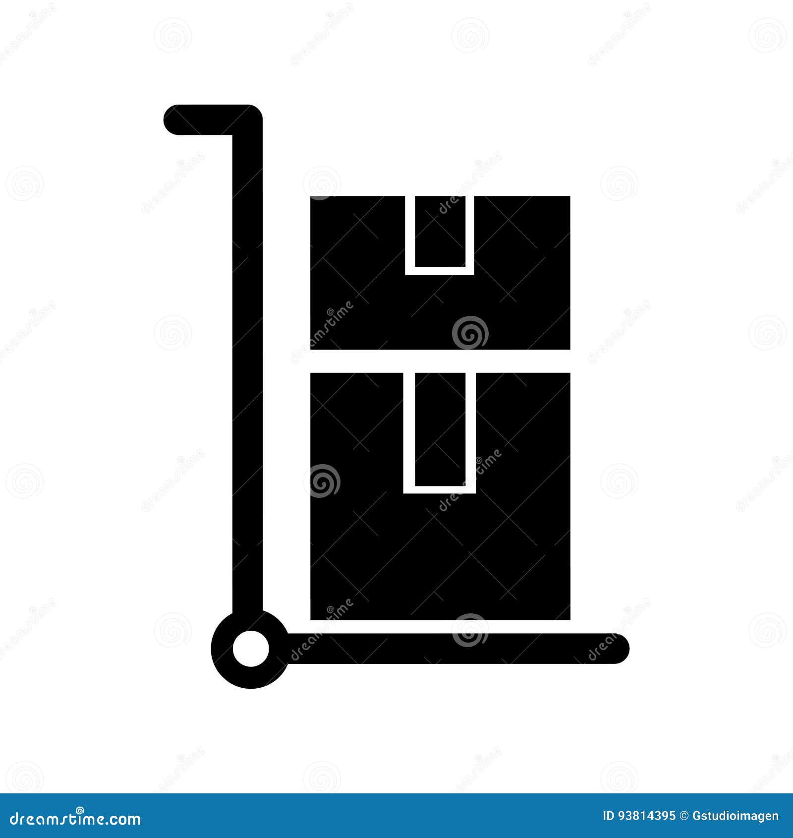 Delivery cart boxes icon stock vector. Illustration of mover - 93814395
