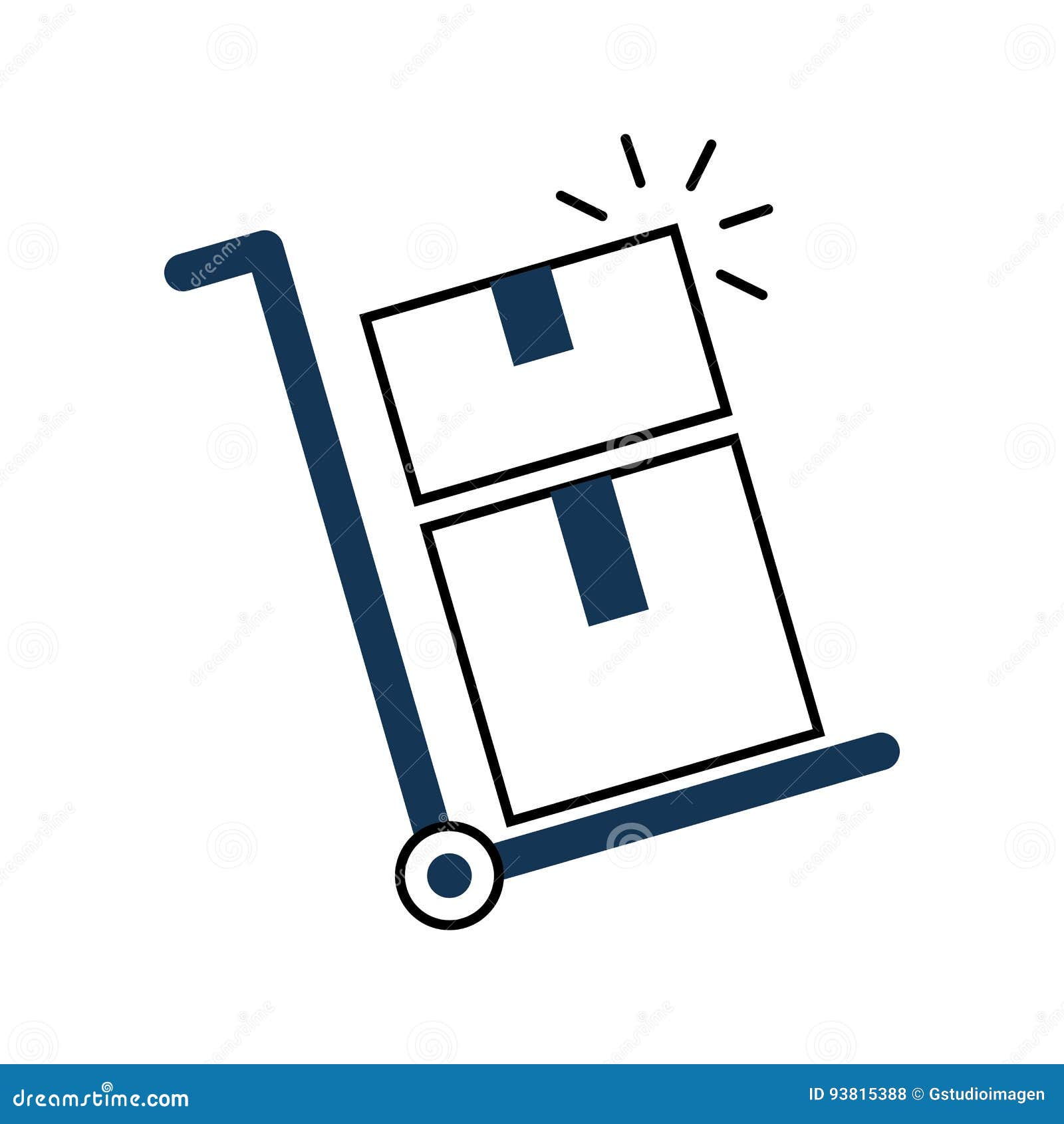 Delivery cart boxes icon stock vector. Illustration of export - 93815388