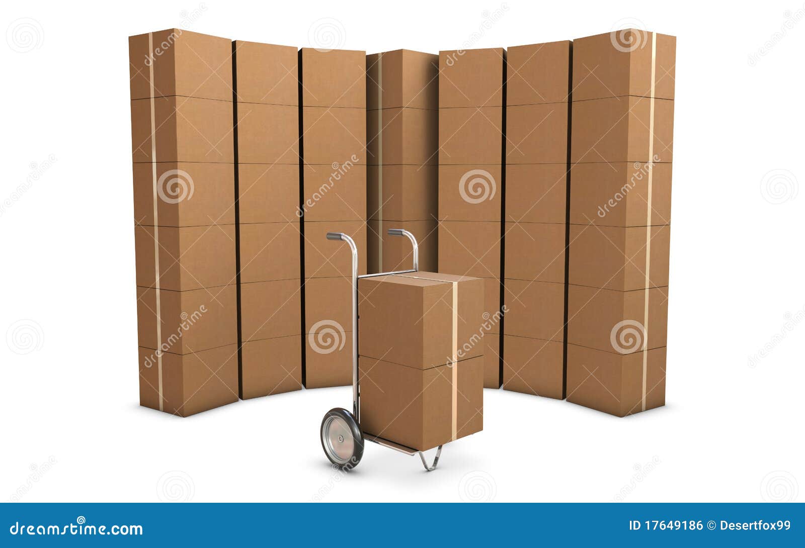 Delivery Cart and Group of Card Boxes Stock Illustration - Illustration ...