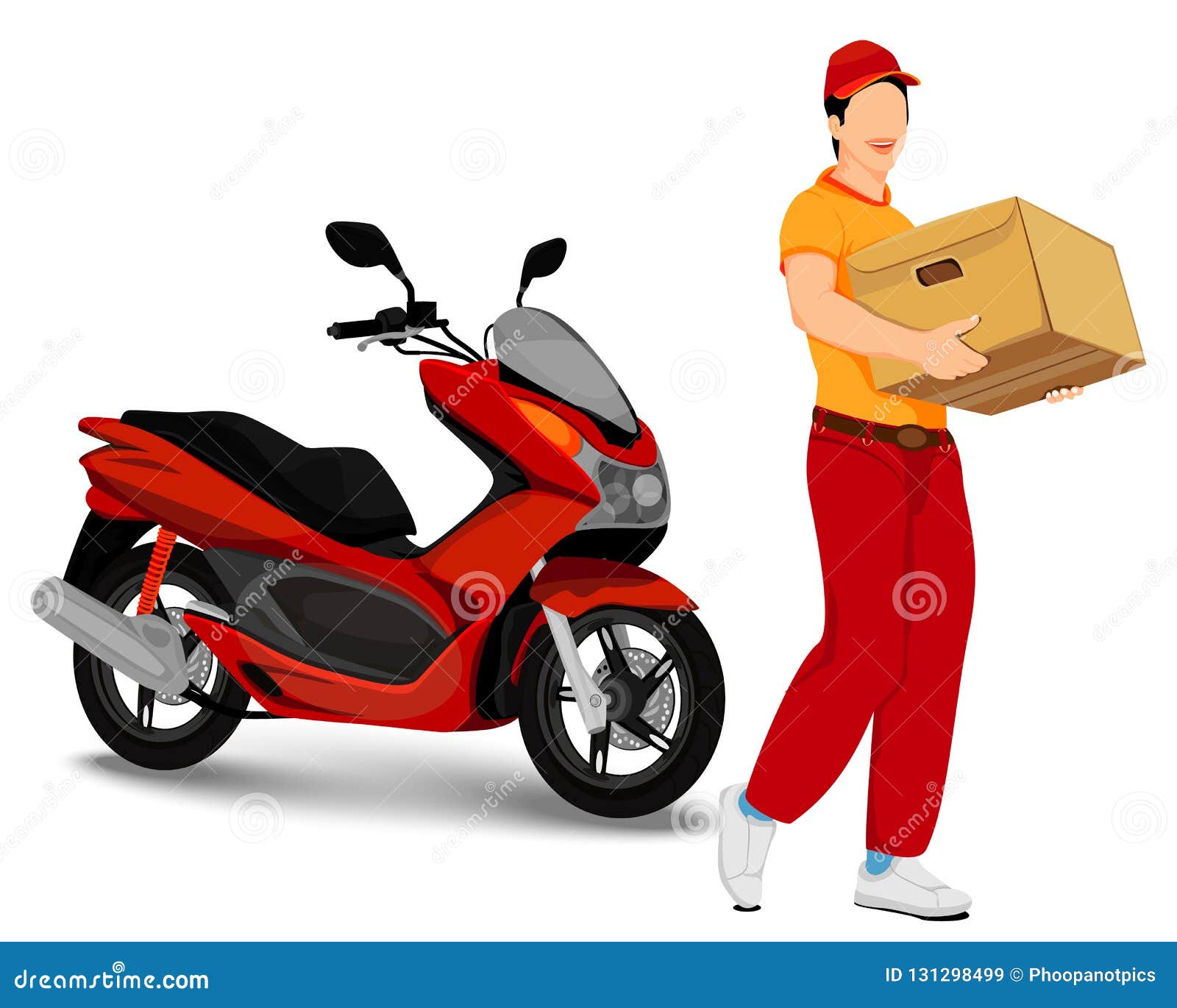 Delivery cartoon shape stock vector. Illustration of happiness - 131298499