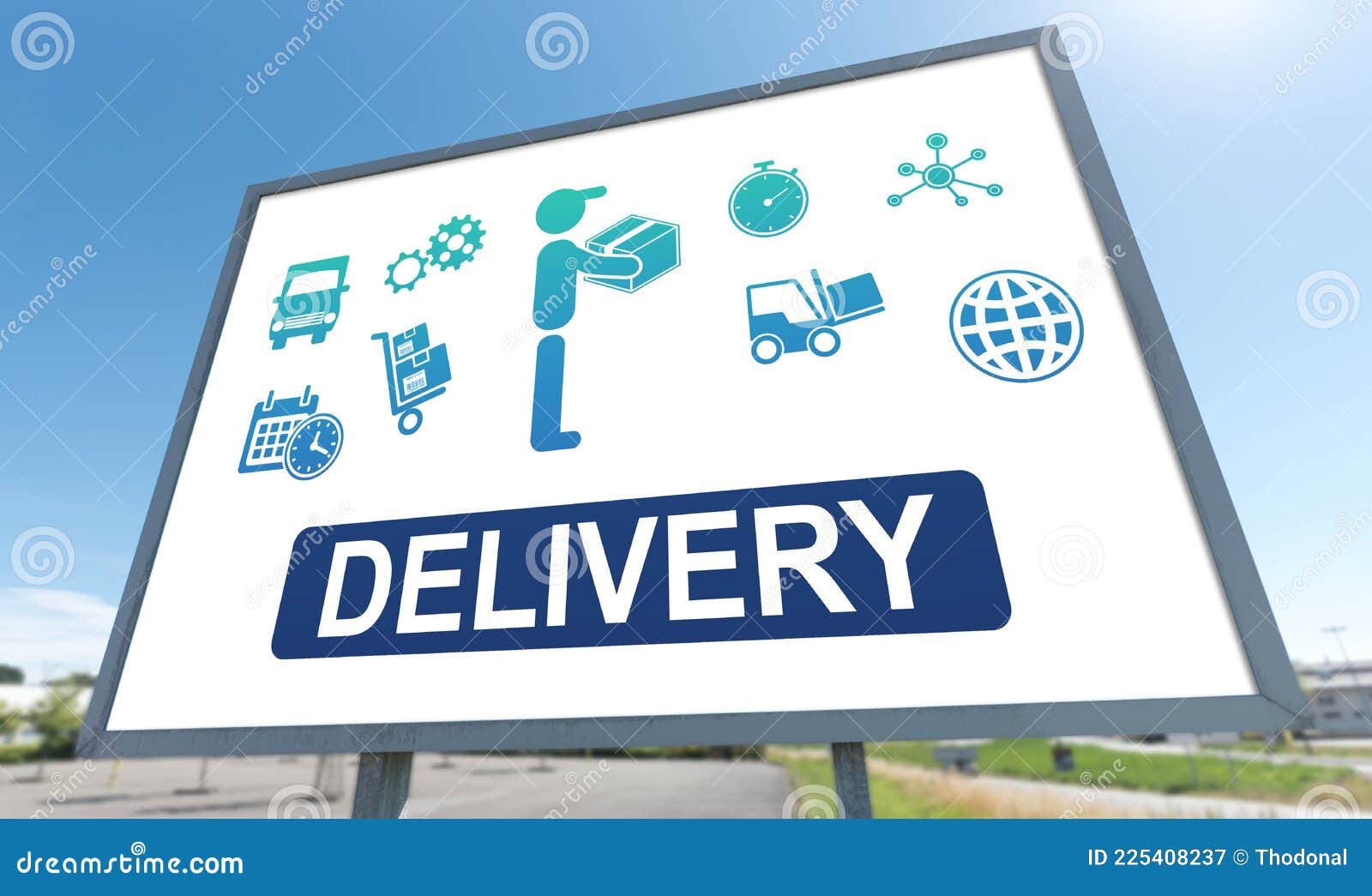 Delivery Concept on a Billboard Stock Image - Image of delivery ...