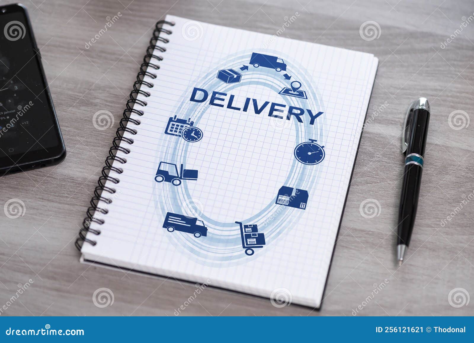 Delivery Concept on a Notepad Stock Image - Image of logistic, sale ...