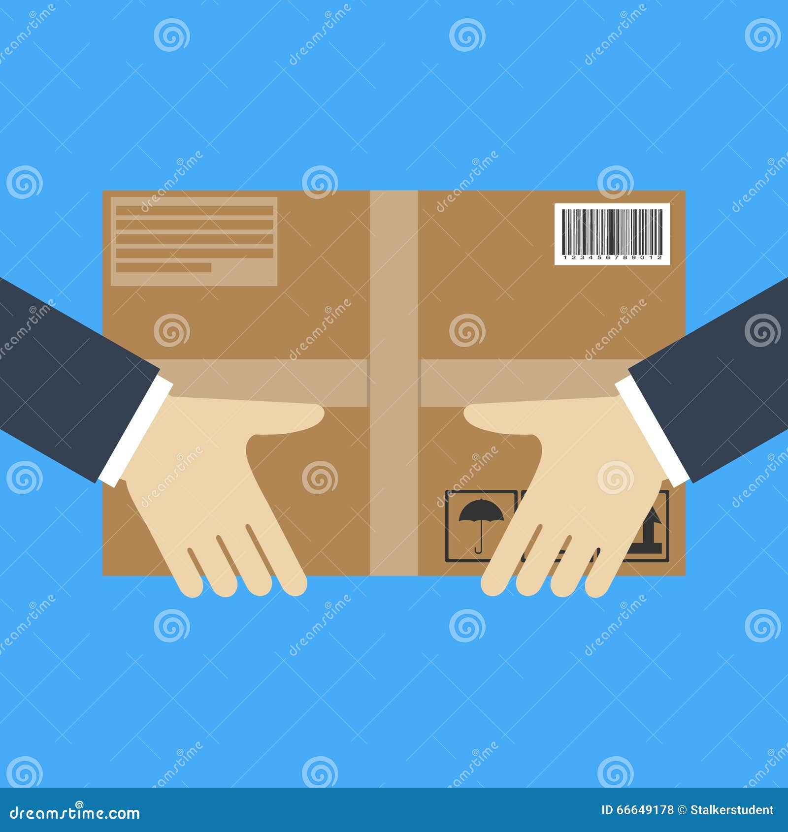 Delivery Concept. Hand Holding Package Stock Illustration ...