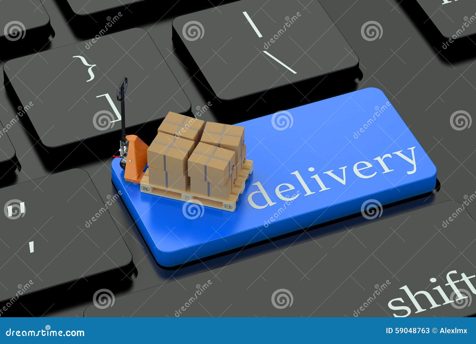 Delivery Concept on Keyboard Button Stock Illustration - Illustration ...