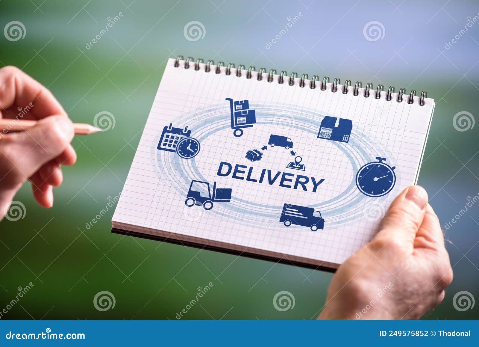Delivery Concept on a Notepad Stock Photo - Image of express ...