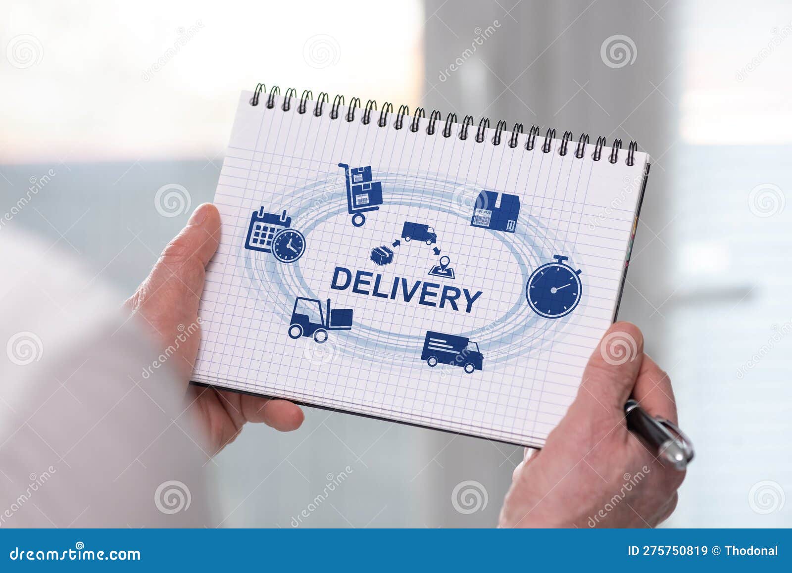Delivery Concept on a Notepad Stock Image - Image of transportation ...