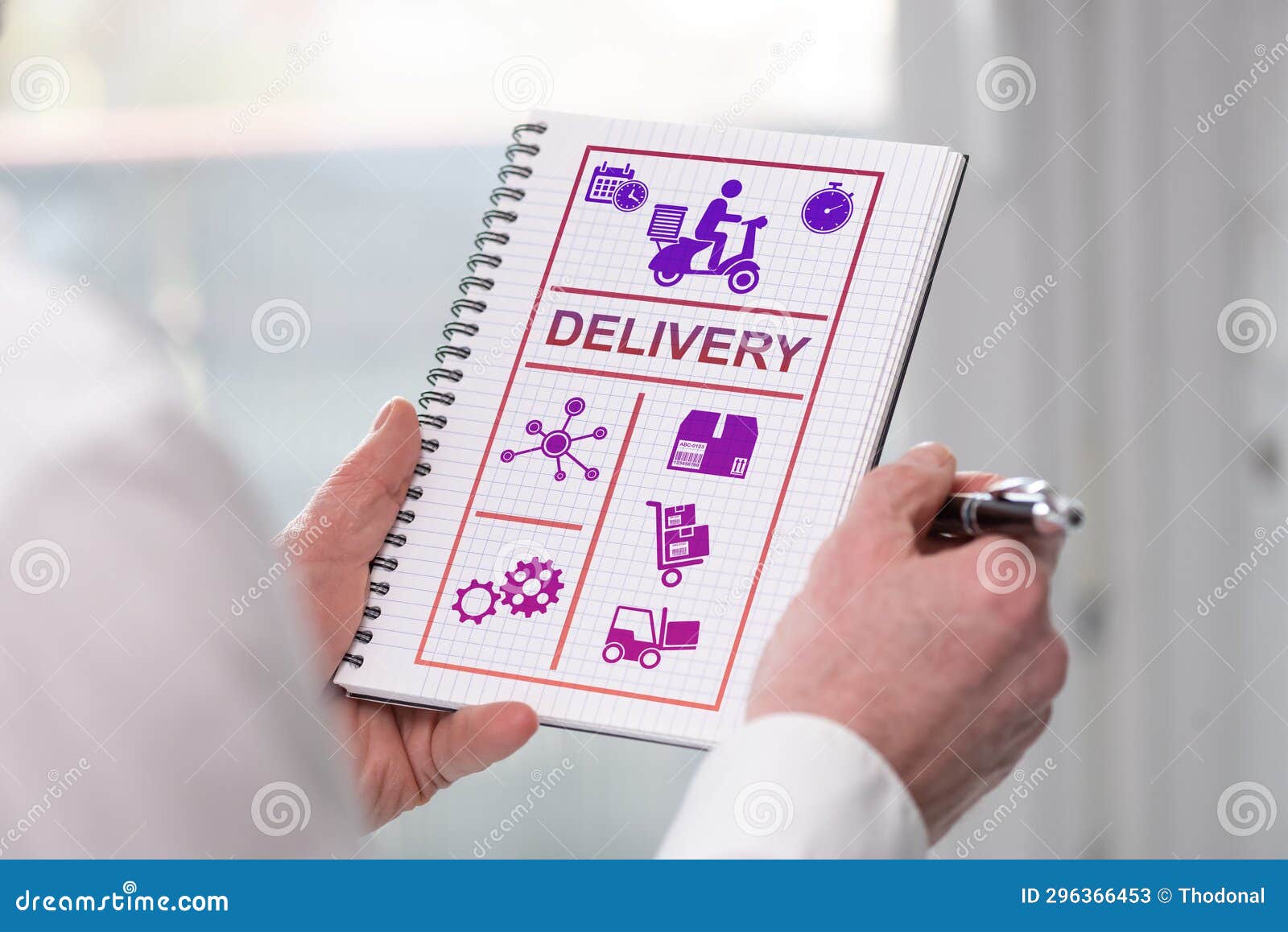 Delivery Concept on a Notepad Stock Image - Image of transport ...