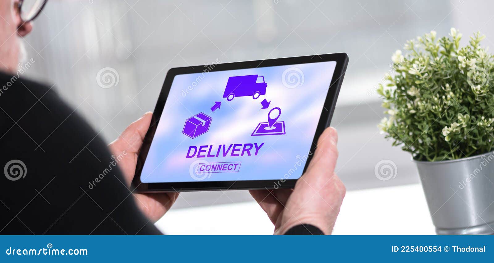 Delivery Concept on a Tablet Stock Photo - Image of vehicle, express ...